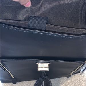 Bags | Black Faux Leather Backpack | Poshmark